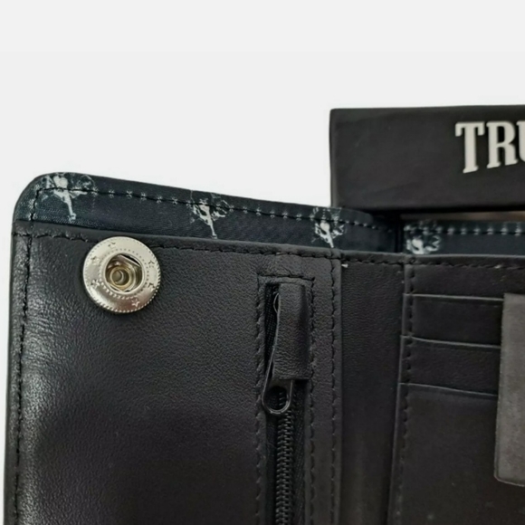 True Religion | Accessories | True Religion Trifold Leather Wallet With ...